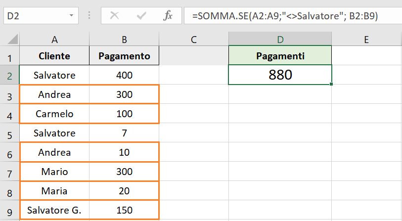somma-se-diverso - Foglio Excel somma-se-diverso - Foglio Excel